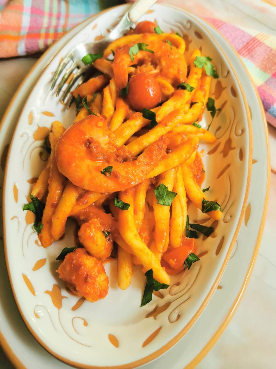 Pasta with Nduja sauce and shrimp (prawns) – The Pasta Project