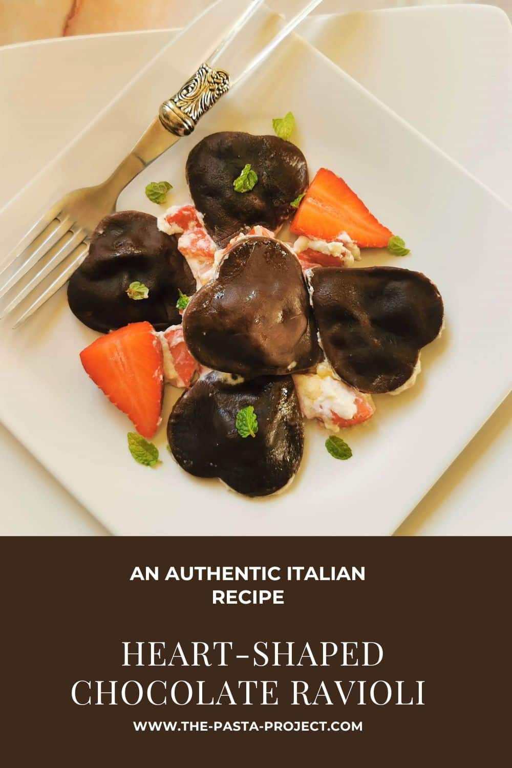 Heart-shaped chocolate ravioli. – The Pasta Project