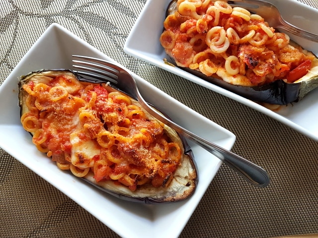 Anelletti Pasta Eggplant Boats. – The Pasta Project