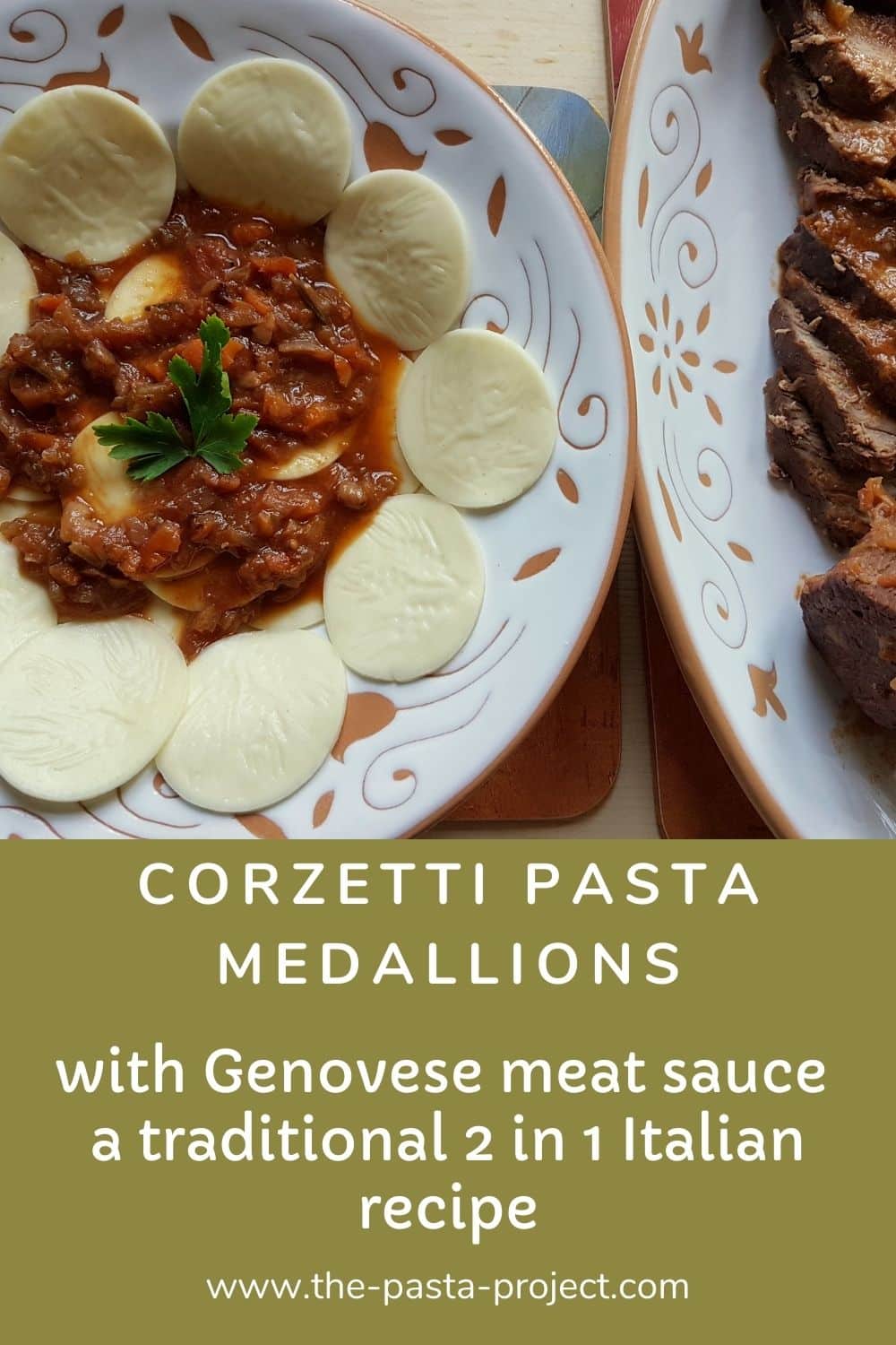 Corzetti Pasta with Genovese meat sauce (al tocco di carne) – The Pasta ...