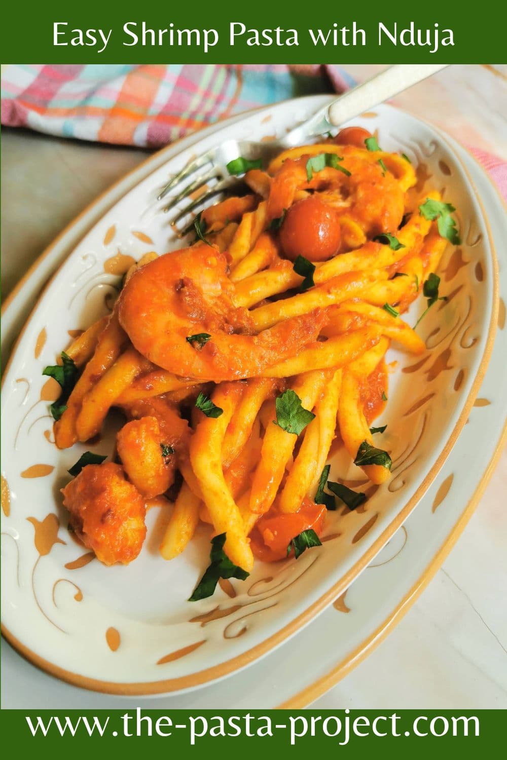 Pasta with Nduja sauce and shrimp (prawns) – The Pasta Project