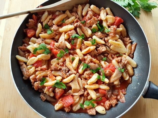 Homemade Cavatelli Pasta with Oyster Mushrooms and Sausage. – The Pasta ...